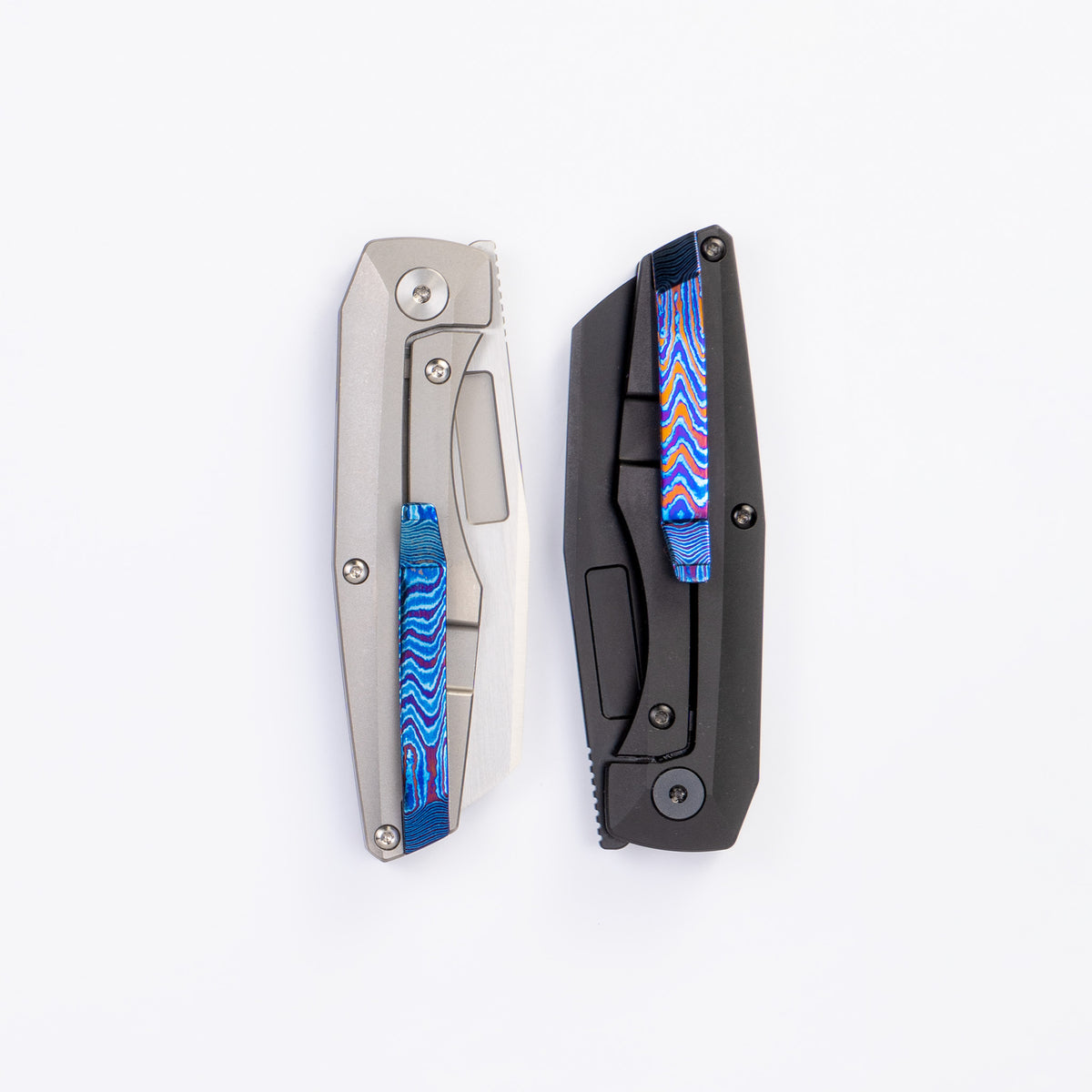 Vero Axon Mini Frame Lock and Liner Lock Timascus Set | Vero Engineering